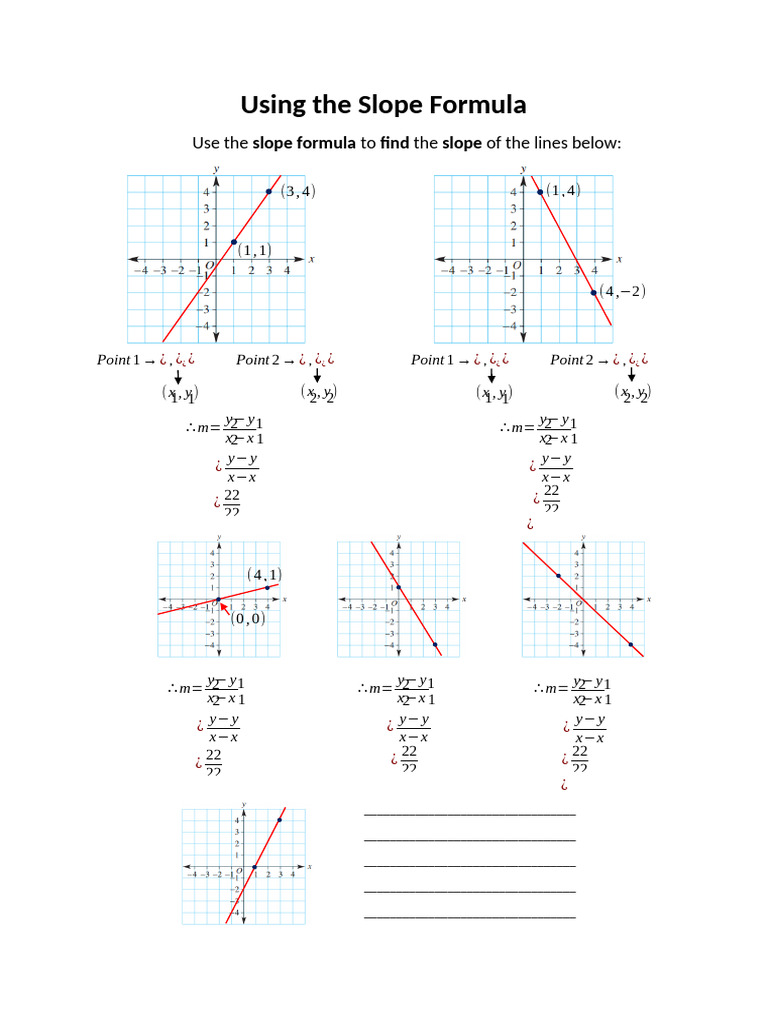 Using the Slope Formula | PDF