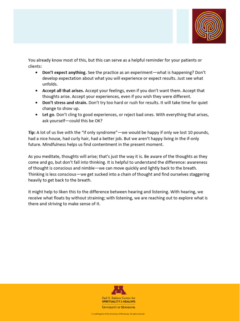 Mindfulness Notes | PDF