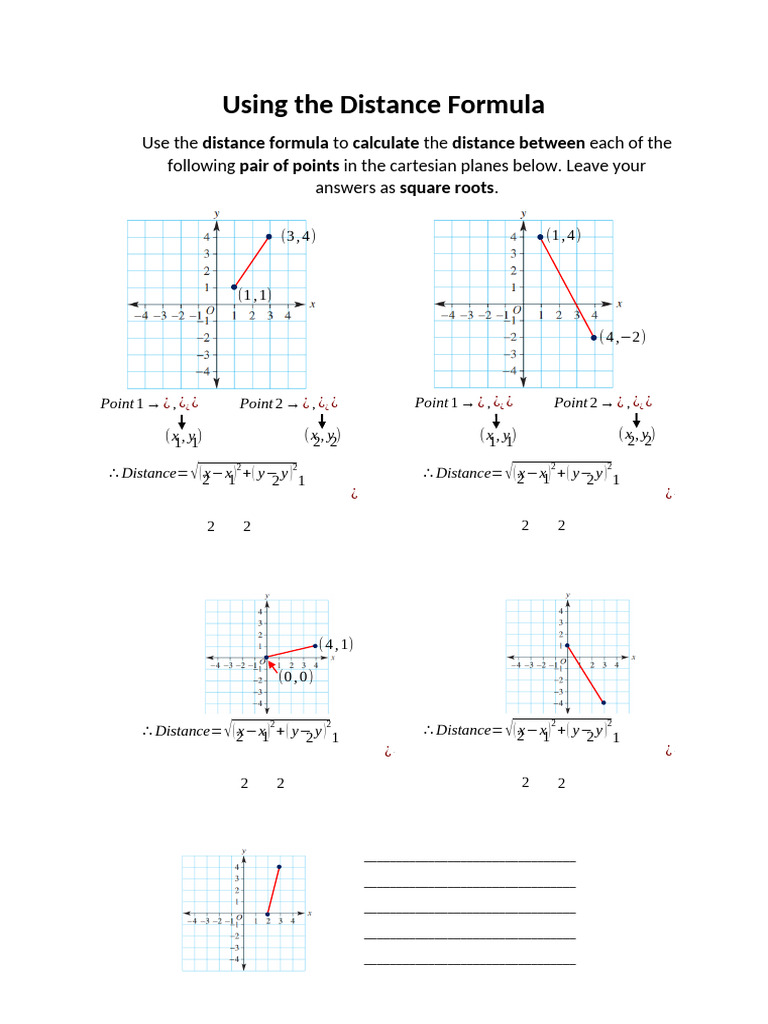 Using The Distance Formula | PDF