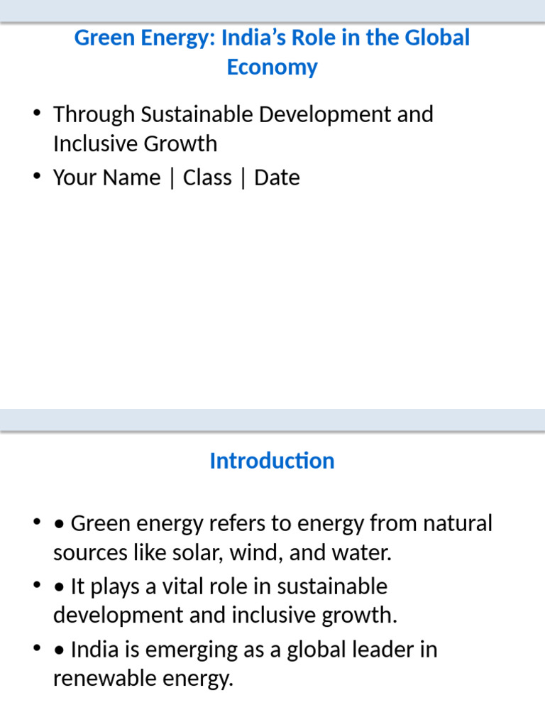 Green Energy India Presentation Enhanced | PDF