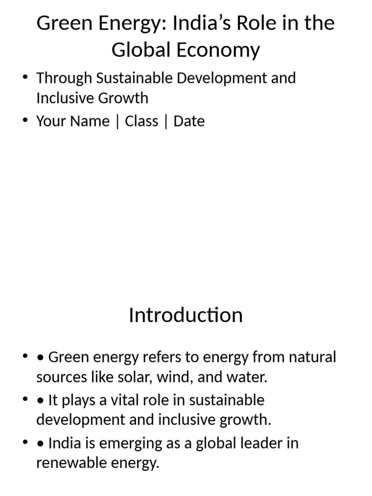 Green Energy India Presentation | PDF