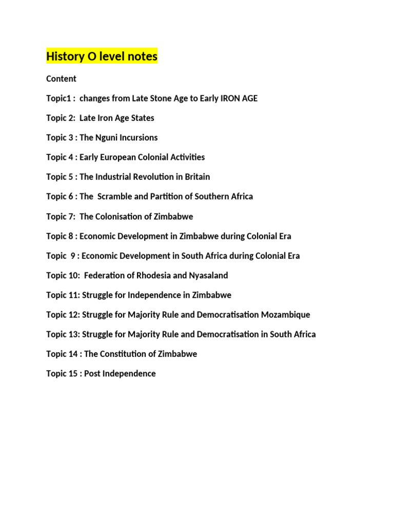 History O Level | PDF