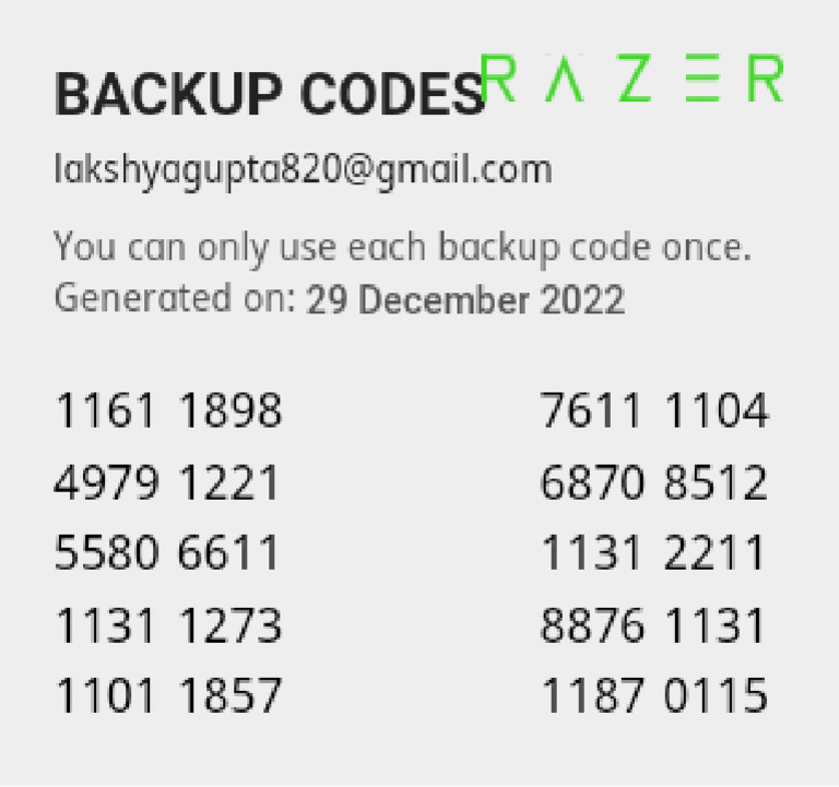 Razer Id Codes 1672294200219 | PDF
