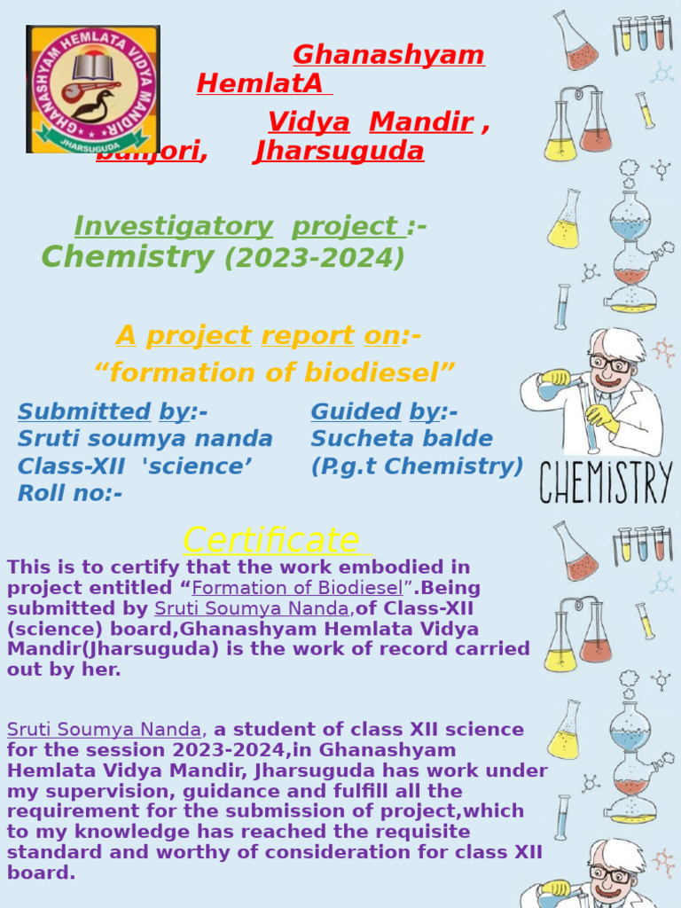 Chemistry | PDF | Biodiesel | Diesel Fuel