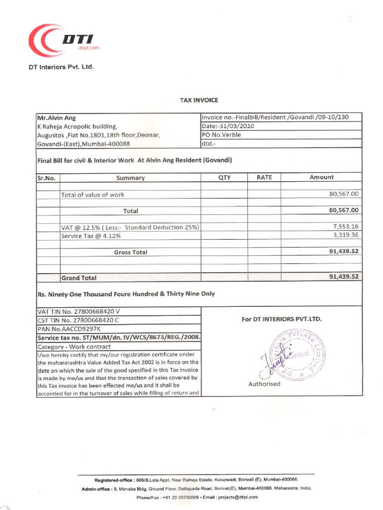 Final Bill | PDF