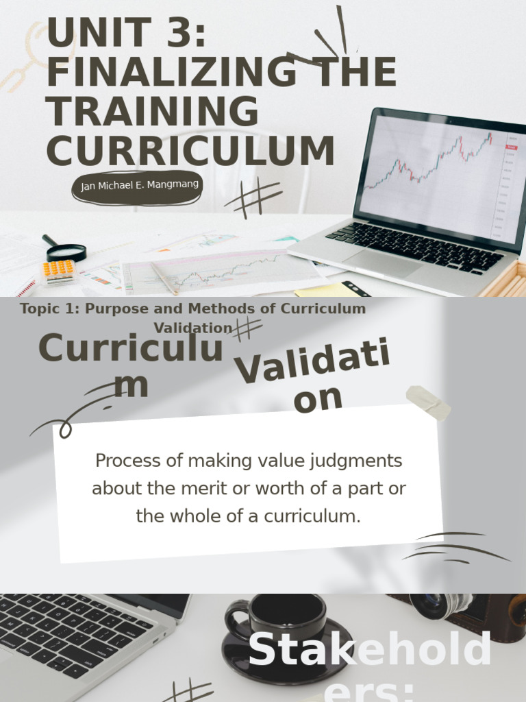 UNIT 3 Finalizing The Training Curriculum | PDF | Curriculum | Evaluation