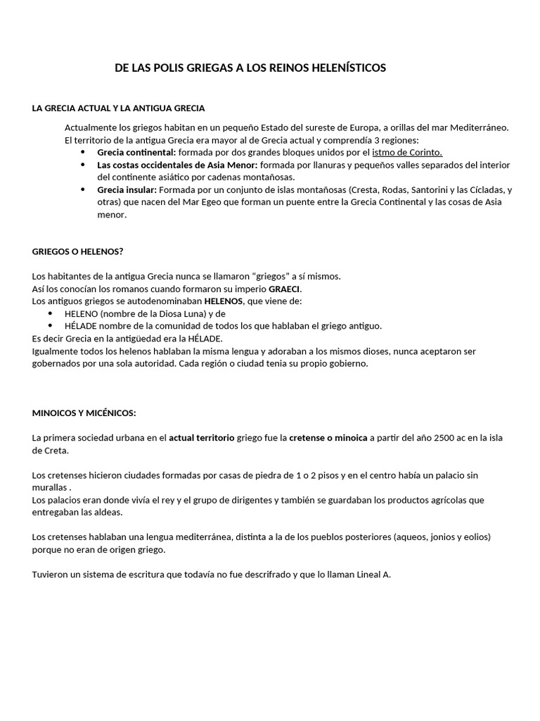De Las Polis Griegas A Los Reinos Helenísticos | PDF | Antigua Grecia ...