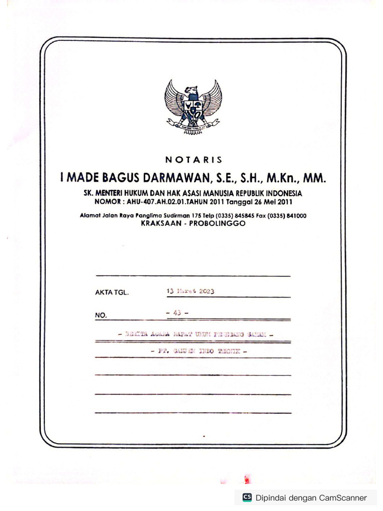 Akte Perubahan GIT 2023 | PDF