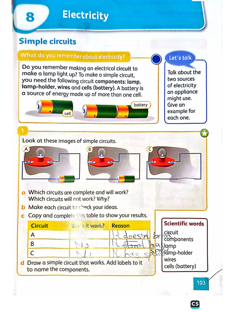 Text... Electricity Chapter Grade 3 Textbook Hodder | PDF