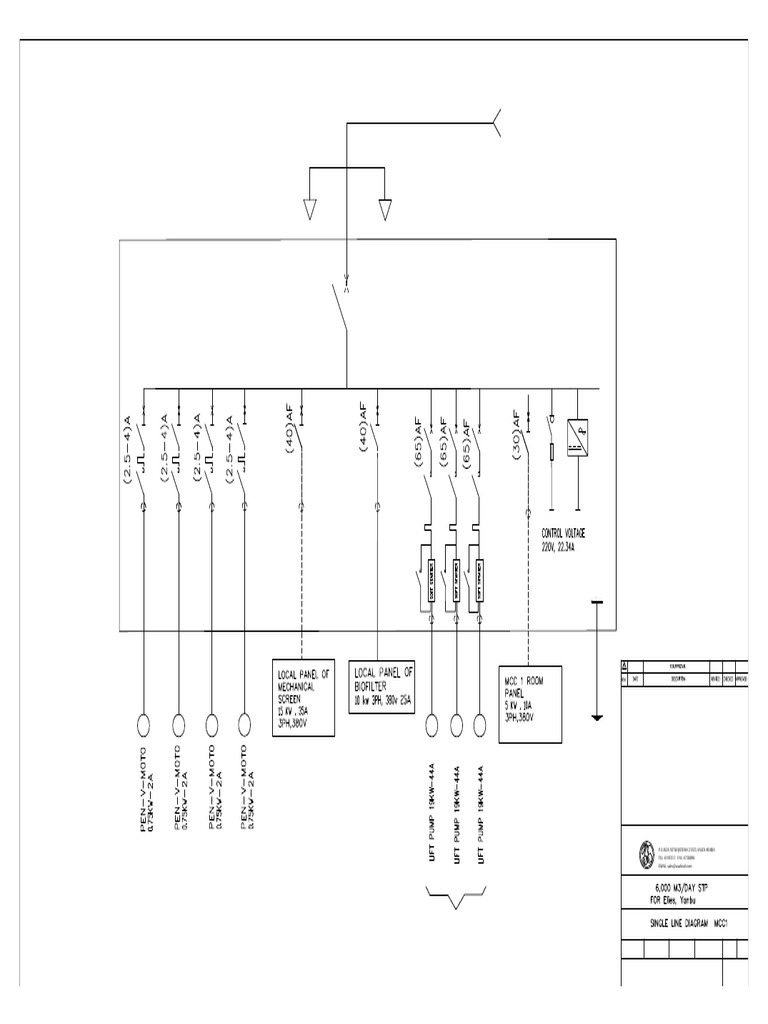 Single Line Diagram MCC1 | PDF