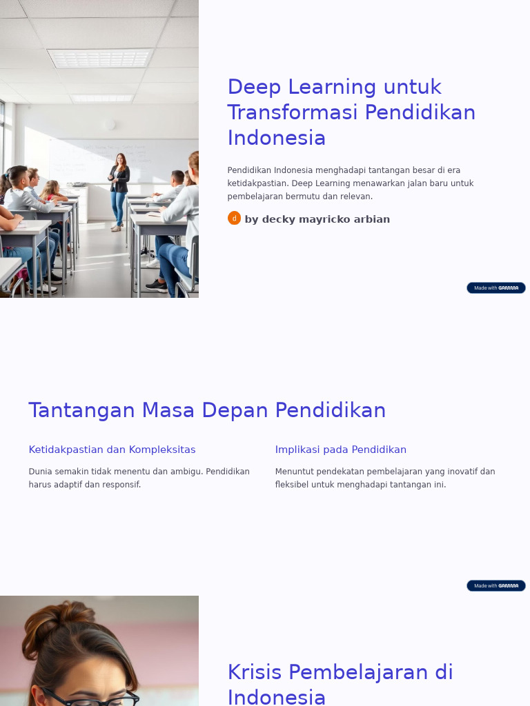 Deep Learning Untuk Transformasi Pendidikan Indonesia | PDF