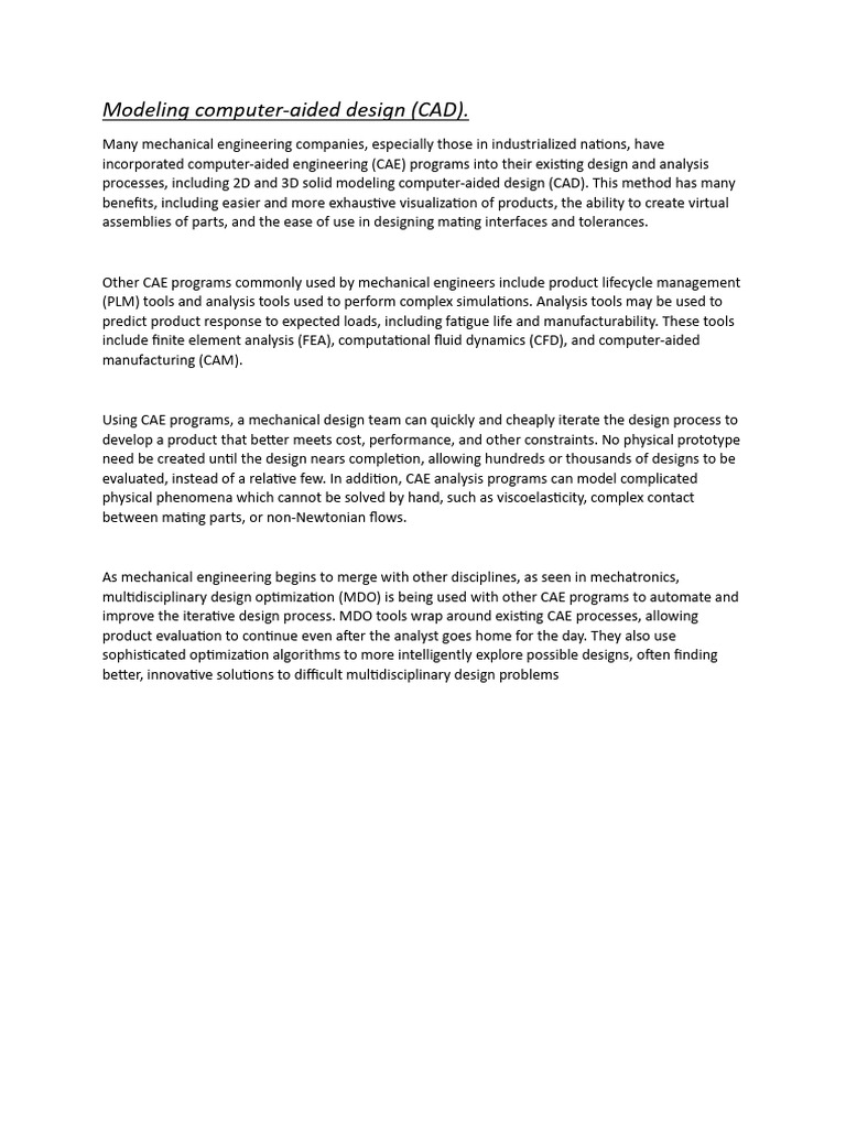 Modeling Computer-Aided Design (CAD) . | PDF