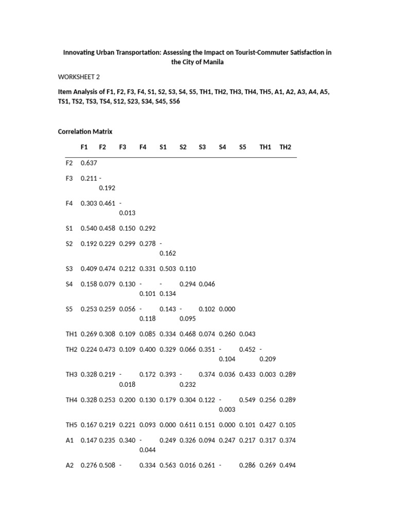 Stat - Modern Transpo - Pilot Testing | PDF | Multivariate Statistics ...