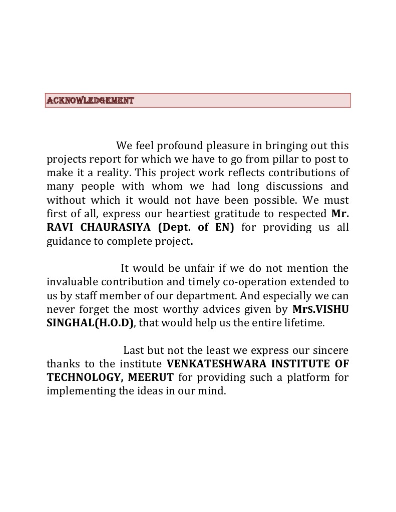 Acknowledgement | PDF | Career & Growth | Art