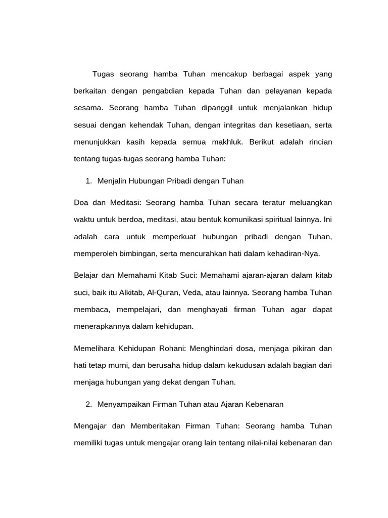 Tugas Hamba Tuhan | PDF