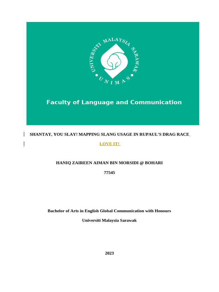 Slang Evolution in RuPaul's Drag Race | PDF | Word | Qualitative Research