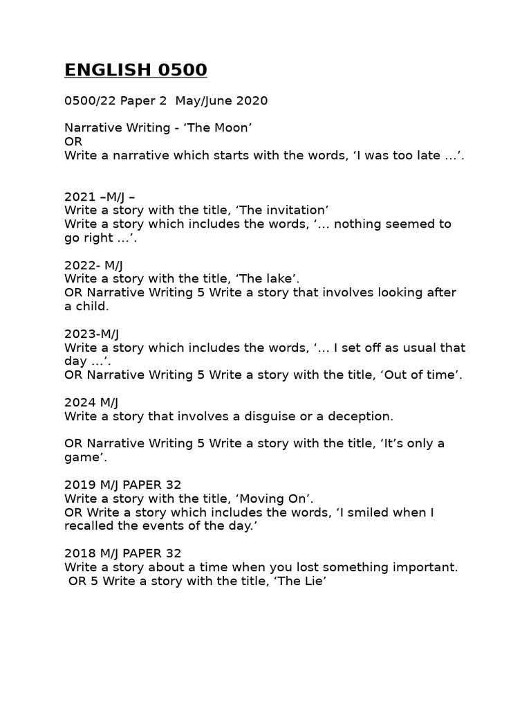 English 0500 | PDF