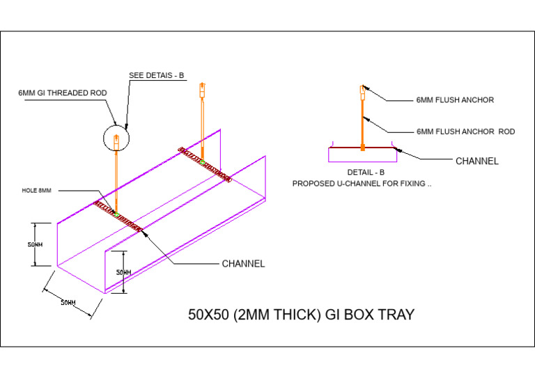 50X50 (2Mm Thick) Gi Box Tray: Channel | PDF