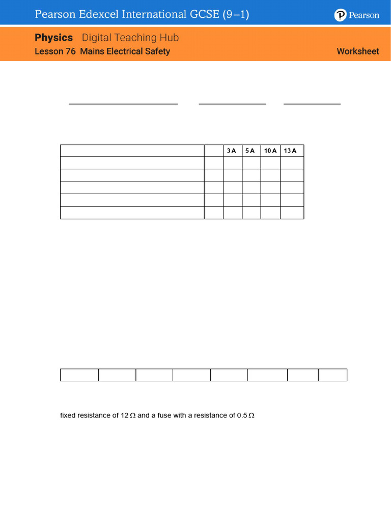 1717520800515-IG Physics Lesson76 Worksheet1 | PDF | Fuse (Electrical ...