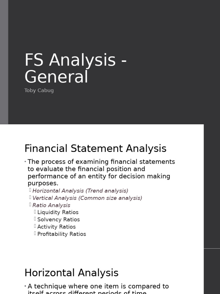 Financial Statement Analysis Overview | PDF | Equity (Finance) | Revenue