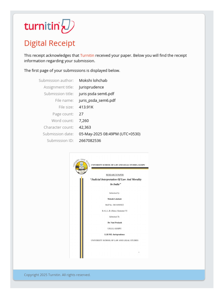 Receipt - Juris Psda Sem6 PDF | PDF