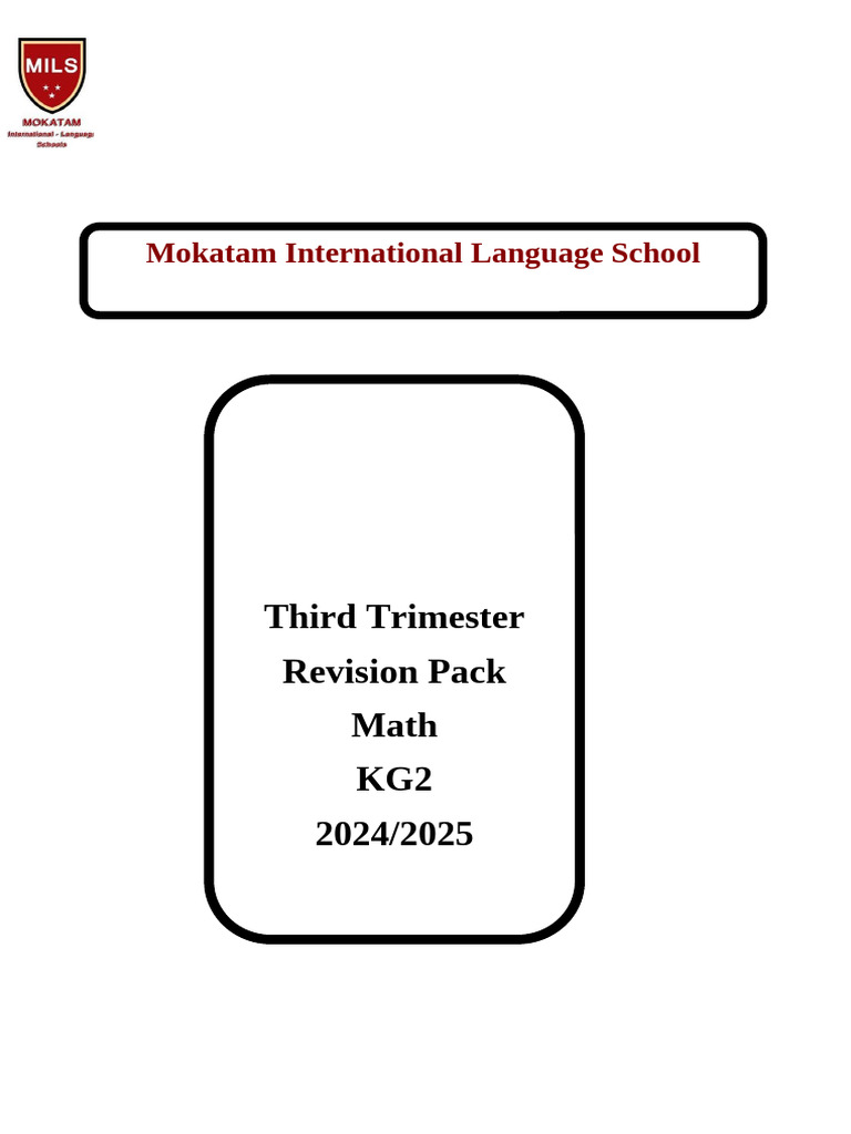 Math Rev t3 kg2 | PDF