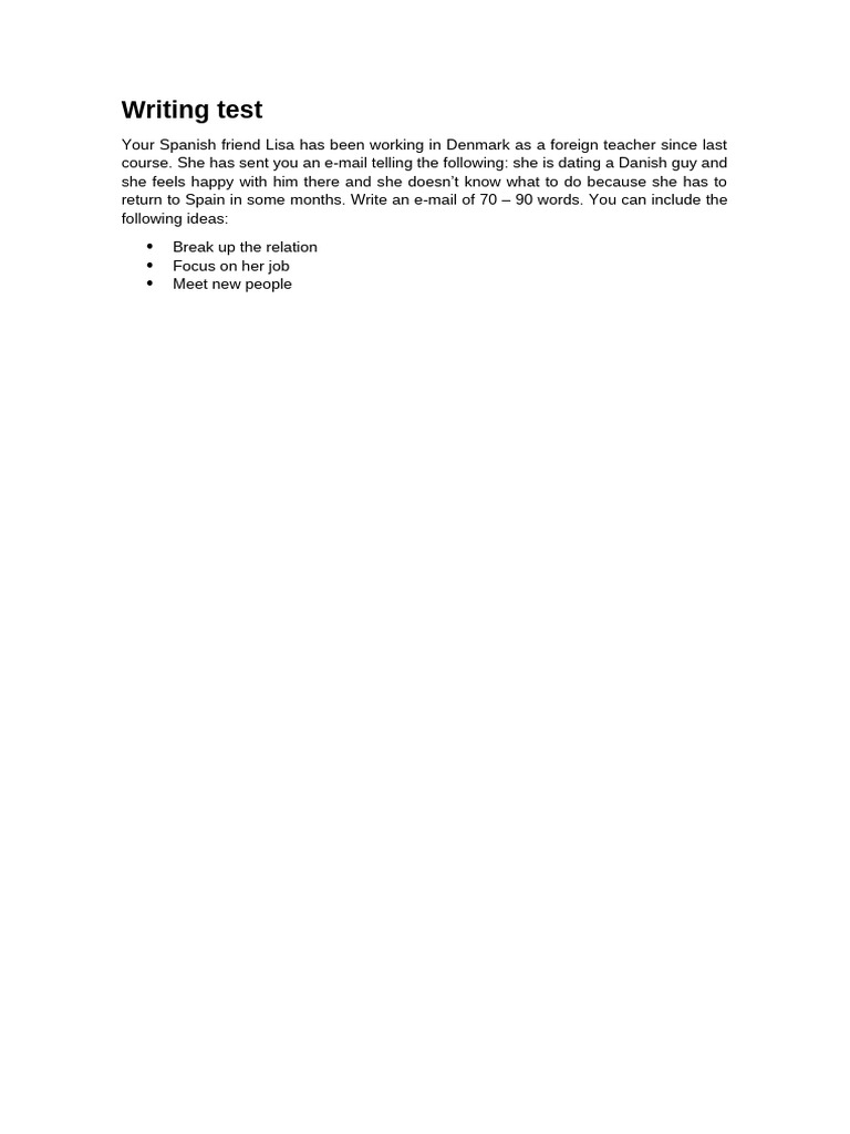 Writing Test | PDF