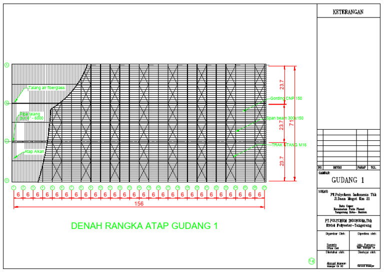 Gudang 1 Denah Rangka Atap-Model | PDF
