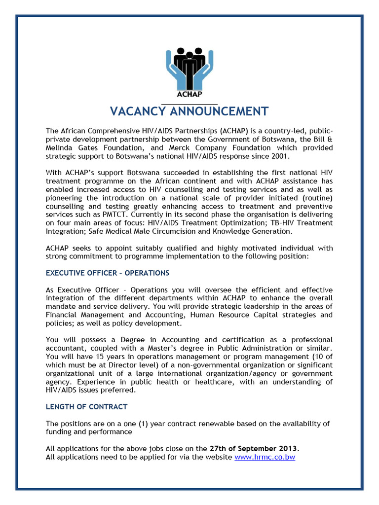 Executive Officer Operations Vacancy | PDF