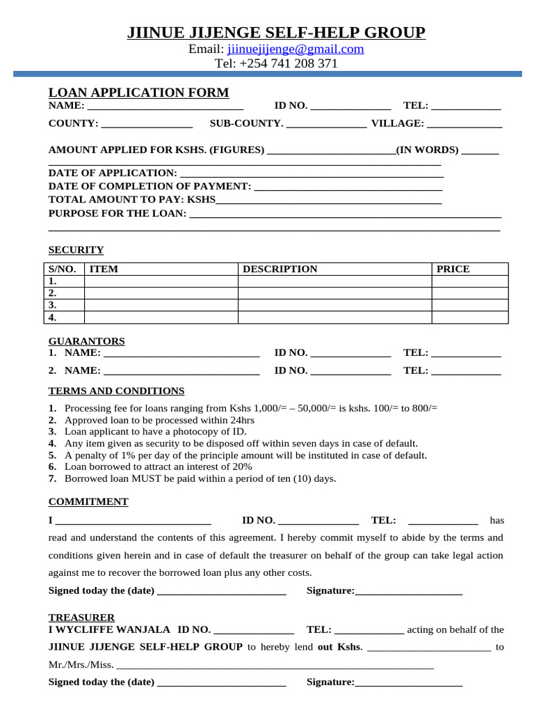 Jiinue jijenge self | PDF | Loans | Investment Banking