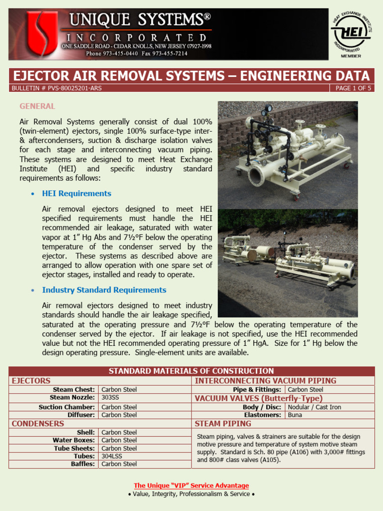Ejector Air Removal Systems Overview | PDF | Gases | Mechanical Engineering