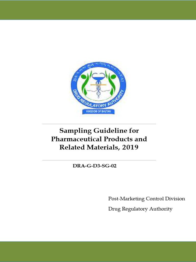 Sampling Guideline For Pharmaceutical Products and Related Materials ...