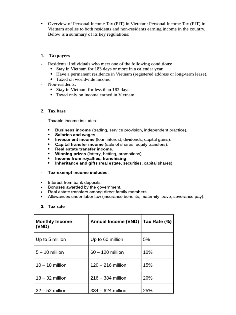 Overview of Personal Income Tax | PDF | Taxes | Tax Deduction