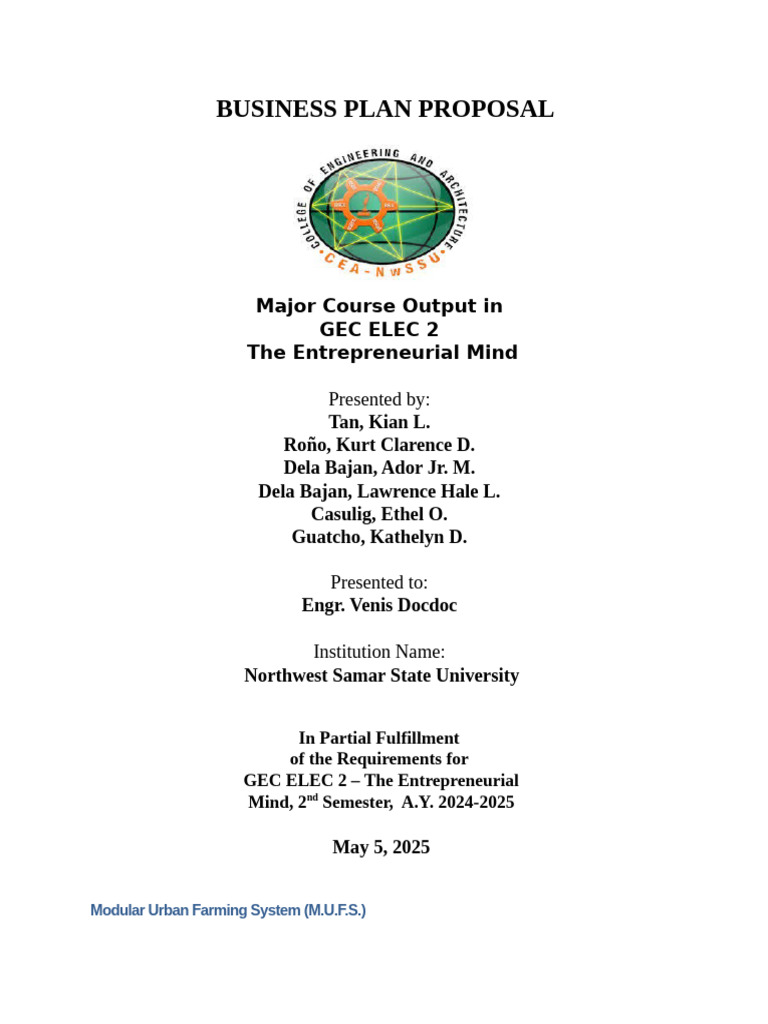 Gec Elec 2 Final Term Mco | PDF | Urban Agriculture | Agriculture