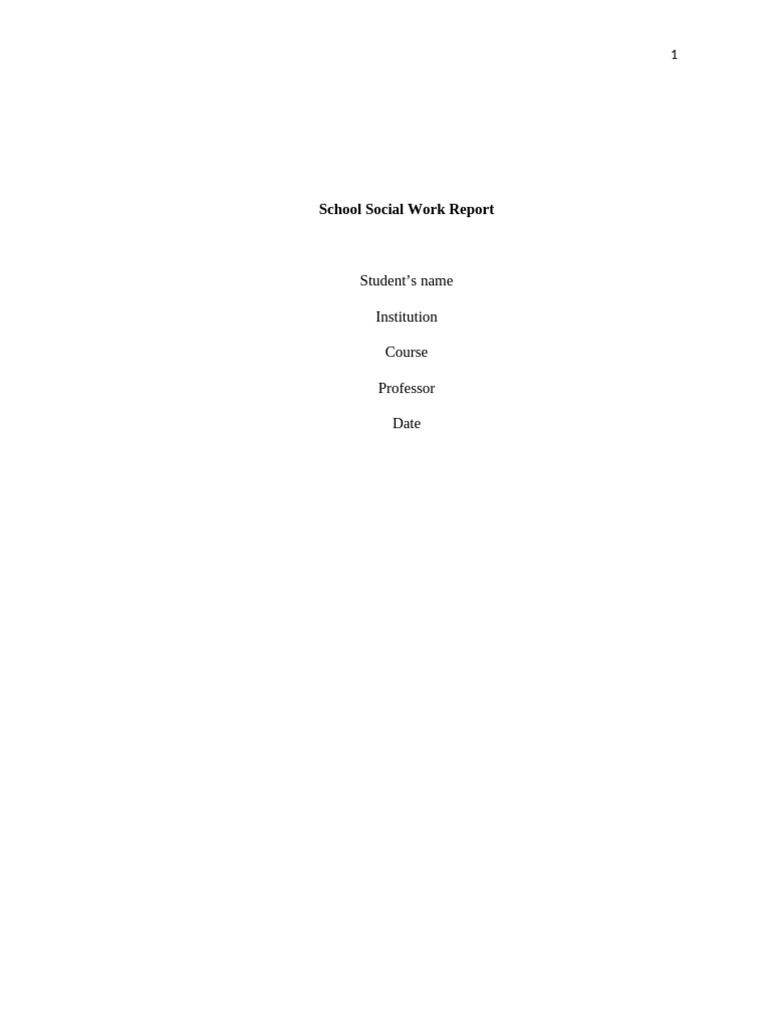School Social Work Report | PDF | Child Abuse | Psychological Abuse