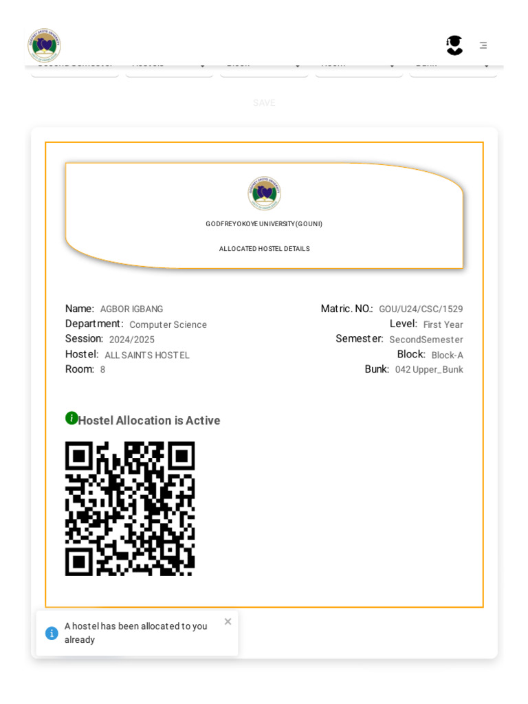 Gouni Student Dashboard | PDF