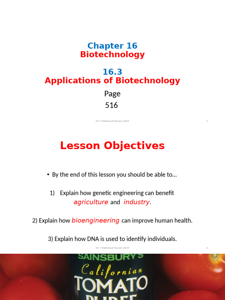 G11 - 16.3 Applications of Biotechnology | PDF | Genetic Engineering | Biology
