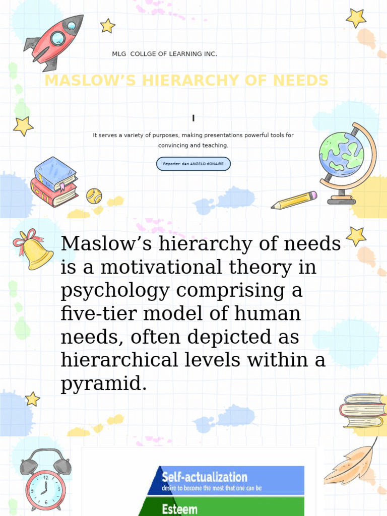 Maslow’s Hierarchy of Needs-DONAIRE | PDF | Behavior Modification ...