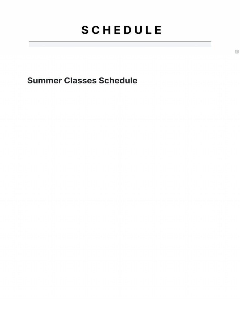 Free Monthly Class Schedule Template | PDF