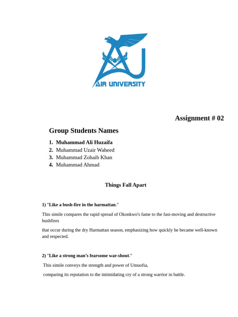 English Assignment#02 Muhammad Ali Huzaifa (242690) | PDF