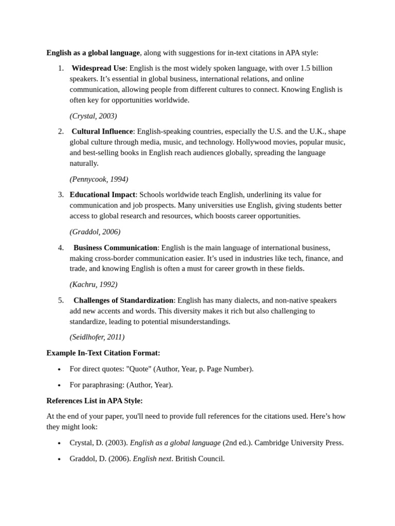 English as a Global Language Overview | PDF