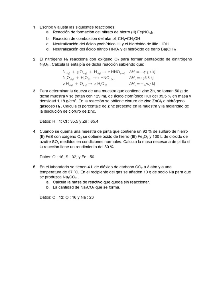 Enunciados de Los Problemas. | PDF