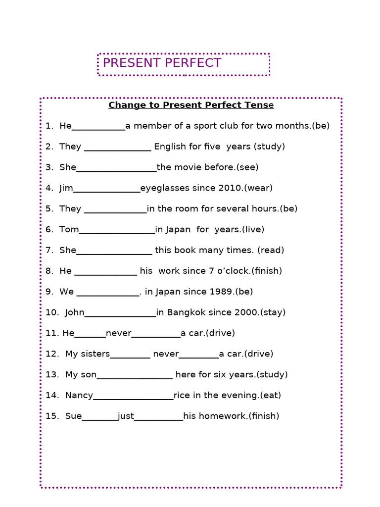 Present Perfect Tense | PDF
