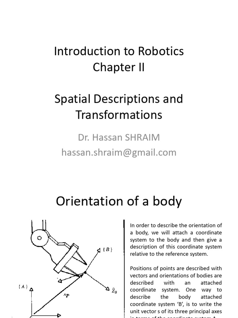 Introduction toRobotics_Chapter3 | PDF | Euclidean Vector | Rotation
