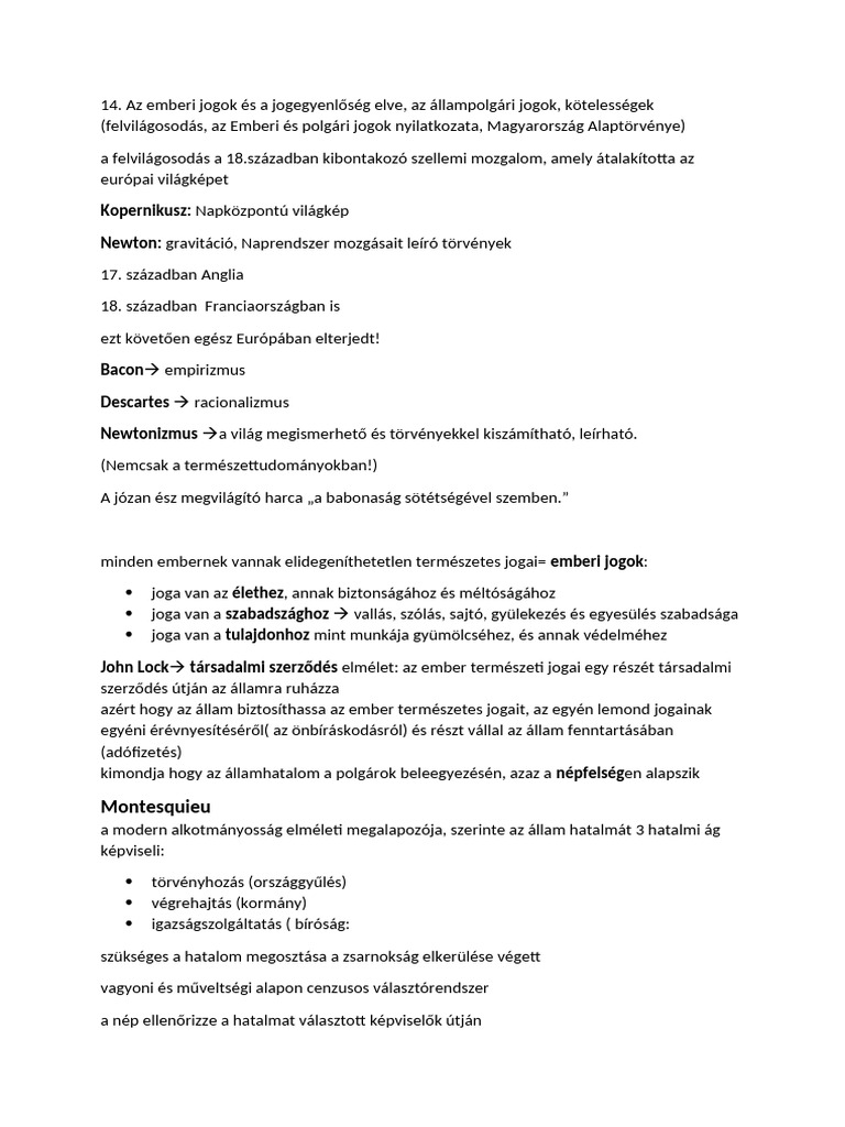 14-Felvilágosodás, Emberi Jogok | PDF