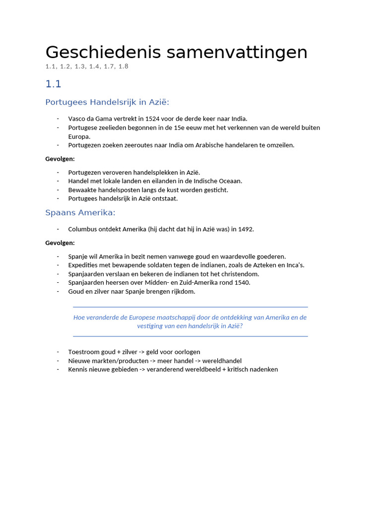 Geschiedenis Samenvatting | PDF