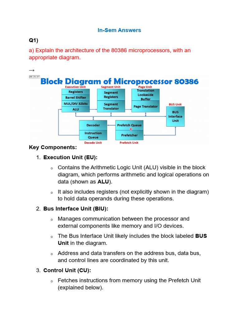 80386 Microprocessor Architecture Overview | PDF | Central Processing ...