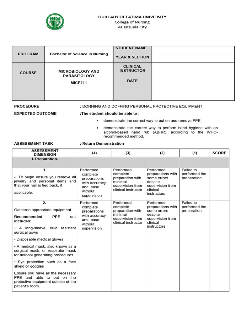 PPE Donning and Doffing Guide | PDF | Personal Protective Equipment ...