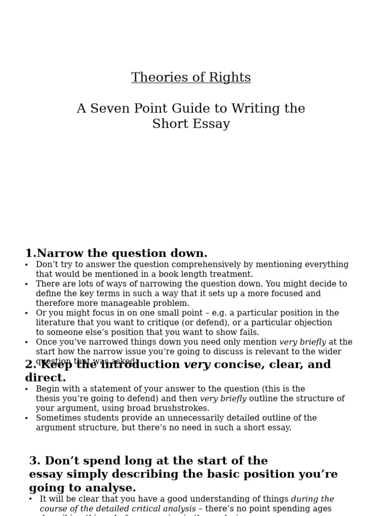 Essay Writing Advice (Slides) | PDF | Essays | Argument