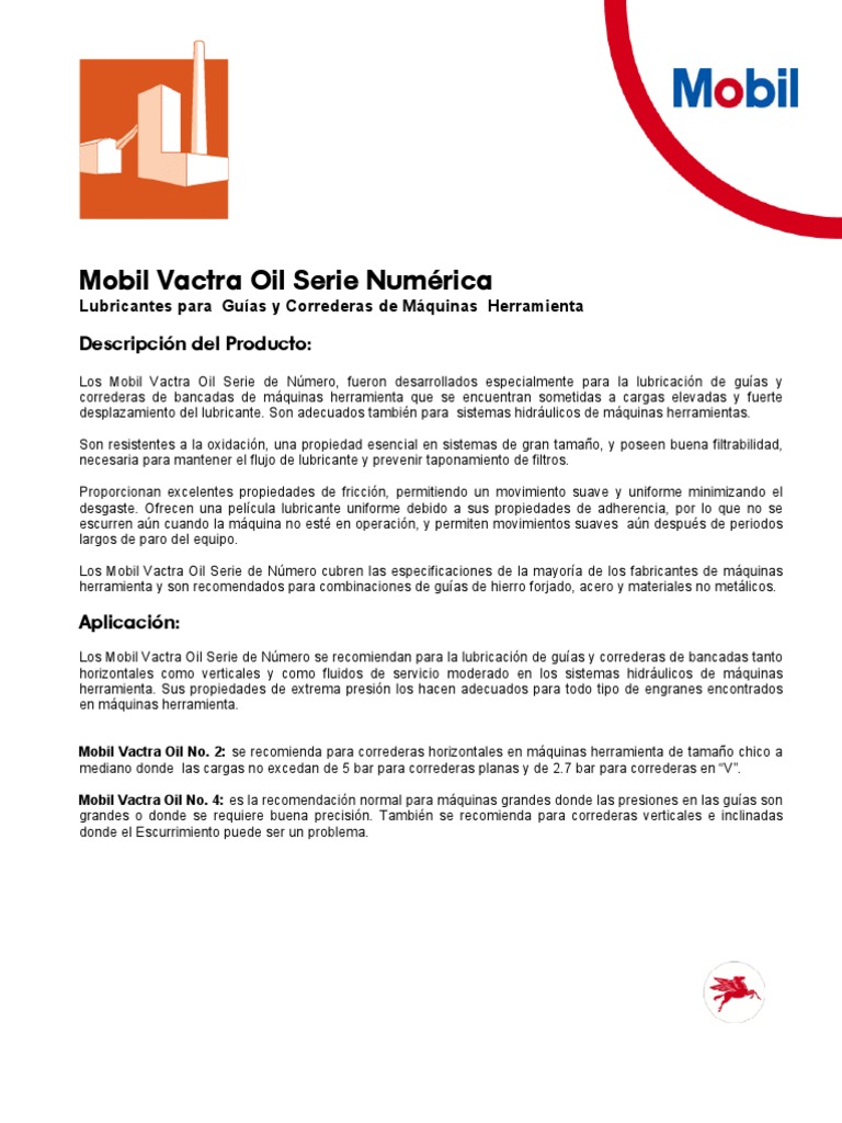 Mobil Vactra Oil No. 2 | PDF | Herramienta de máquina | Herramientas
